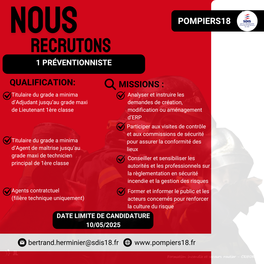 pompiers18.fr – Site officiel des pompiers du Cher